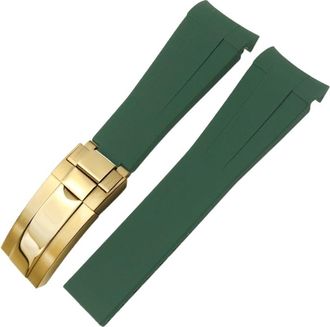 Generic YSJNGF Gummi-Uhrenarmband mit gebogenem Ende, 20 mm, 21 mm, 22 mm, für GMT Datejust Explorer 2, Silikon-Uhrenarmband