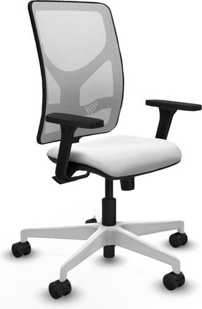 Piqueras y Crespo Wei&szlig;er Schreibtischstuhl mit Rollen und 3D-Armlehnen, h&ouml;henverstellbare Lendenwirbelst&uuml;tze, ausgestattet mit 3 Positionen und Schneideschaum, Wei&szlig; / W