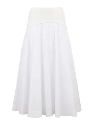 Jonathan Simkhai Jupe Midi - Blanc
