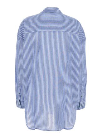 Merci Womens Shirt Light Blue Cotton Blouses