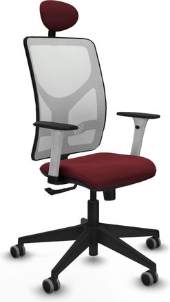 Piqueras y Crespo Stuhl mit Rollen f&uuml;r Pc Motilla mit wei&szlig;en und schwarzen Armlehnen, h&ouml;henverstellbare Lendenwirbelst&uuml;tze und festes Kopfteil, ausgestattet mit 3 Posit