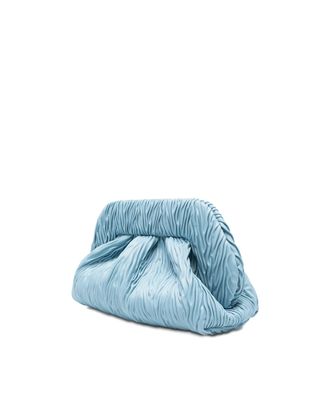 Themoir&egrave; Womens Clutch Bag Medium Arricciata Forget-Me-Not Cotton