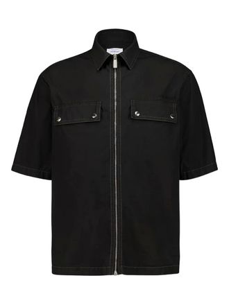 Off-white chemise zipp&eacute;e &agrave; logo - Noir