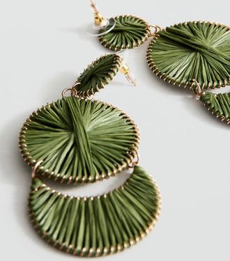 Mango Boucles doreilles pendantes design circulaire vert pastel - Femme - Taille unique - MANGO