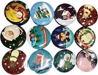 Generic Bo&icirc;te &agrave; bonbons de No&euml;l en fer blanc, bo&icirc;tes rondes pour bougies de No&euml;l, bo&icirc;tes vides multi-usages pour travaux manuels, bougies, biscuits, bonbons, 