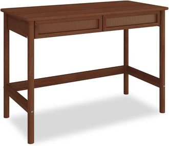 IDIMEX Bureau RODRIGO avec 2 tiroirs en bois massif - Coloris châtaignier