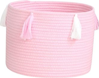 Cabilock Baumwollseillagerlauf geflochtene K&ouml;rbe zur Aufbewahrung mit Deckel Beh&auml;lter Lagerkorb Weiden gewebter Desktop-Aufbewahrungskorb Geflochtener Aufbewah