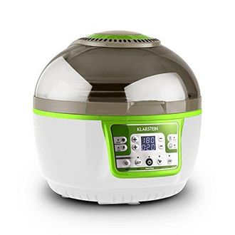 Klarstein VitAir Turbo - Friteuse électrique sans huile, air fryer, Sans huile, Capacité de cuisson de 9L, Chauffage infrarouge halogène, 1400W, 50-230 ° C, Min