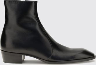 Saint Laurent Stiefeletten mit spitzer Kappe aus glattem Kalbsleder