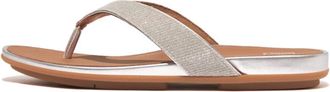 FitFlop Damen Gracie Shimmerlux Zehentrenner Flipflop, Silber, 36 EU