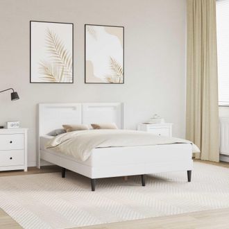 vidaXL Vidaxl Struttura Letto Con Materasso Bianco 140 X 190 Cm Similpelle