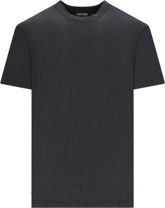 Tom Ford Homme, Tops, Noir, Taille: M T-Shirt Girocollo IN Cotone