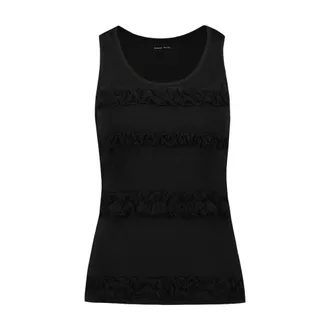 Simone Rocha Womens Fitted Ruffle-Trimmed Cotton Tank Top Black Tops