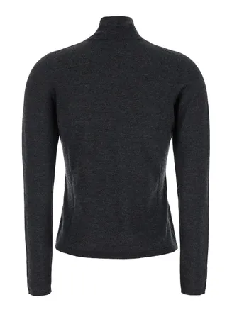 Max Mara Womens Grey High Neck Cashmere Sweater Tops Top