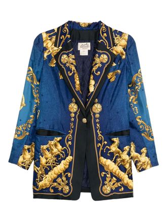 Herm&egrave;s veste en soie (ann&eacute;es 1990) - Bleu