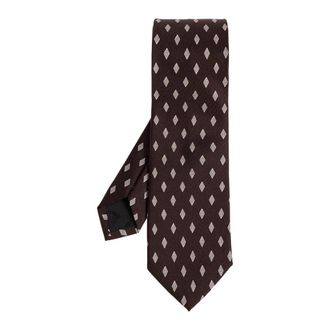 Ferragamo Micro Gancini Print Seidenkrawatte - - Accessories - Herren - Braun - ONE SIZE