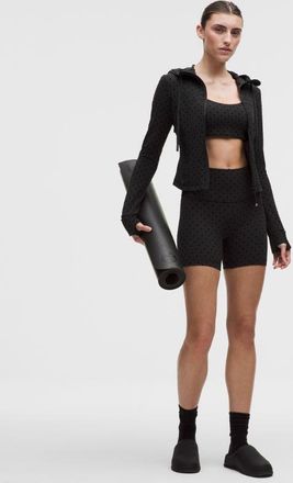 lululemon Align High-Rise Short 6 Flocked f&uuml;r Frauen - Gr&ouml;&szlig;e 10 in Polka Flock Black