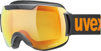Uvex downhill 2000 CV - Skibrille f&uuml;r Damen und Herren - konstraststeigernd - verzerrungs- & beschlagfrei - black matt/orange-yellow - one size