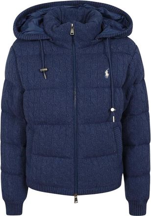 Ralph Lauren Femme, Vestes, Bleu, Taille: 40 FR Veste matelass&eacute;e en maille torsad&eacute;e
