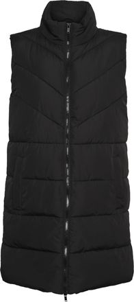Noisy May Noisy May Damen Winter Weste NMDALCON Lange wattierte Puffer Stepp Jacke mit Zip ohne Ärmel, Farben:Schwarz, Größe:XS