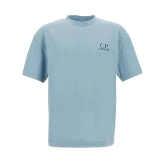 C.P. Company Cotton Logo T-Shirt - - Tops - Herren - Blau - S