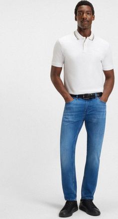 BOSS Poloshirt Penrose 38 aus Baumwolle mit gestreiftem Kragen, slim fit