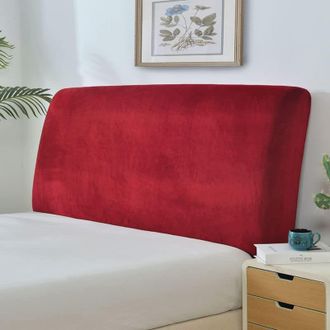 Generic Samtbezug Kopfteil Bezug Queen California King Stretch Bettkopfteil Bezug Staubdichter Schutzh&uuml;lle f&uuml;r Schlafzimmerdekoration Rot Gesamtl&auml;nge des Kopf