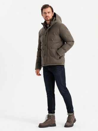 Ombre Winterjacke Herren-Freizeit-Pufferjacke mit Wolle