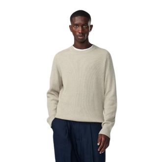 Nn.07 Gerippter Baumwollpullover - - Knitwear - Herren - Beige - M