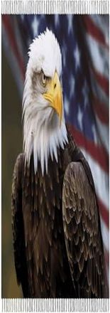 Generic &Eacute;charpe Ch&acirc;le El&eacute;gant Foulard Femme Impression dEagle &agrave; t&ecirc;te blanche am&eacute;ricain Longue Echarpe Hiver Femme pour Femmes Party No&euml;l 68x196cm