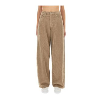 Haikure Femme, Jeans, Gris, Taille: W28 Pantalon Large en Velours C&ocirc;tel&eacute;