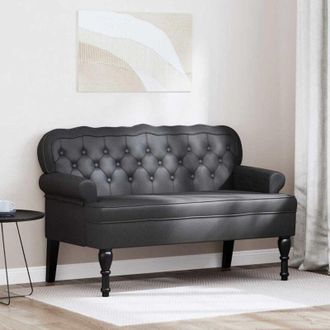 vidaXL vidaXL Banc Chesterfield Noir 119,5 x 64,5 x 75 cm Cuir synth&eacute;tique