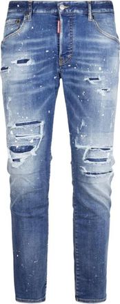 Dsquared2 Homme, Jeans, Bleu, Taille: L Jeans Effet Peinture D&eacute;lav&eacute;s et Us&eacute;s