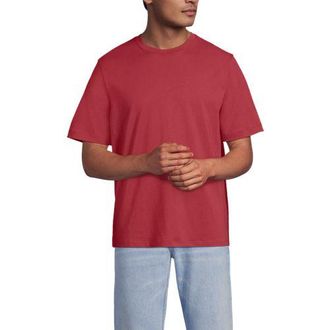 Lands End Super-T Kurzarm-Shirt, Classic Fit, Herren, Gr&ouml;&szlig;e:52-54 regular, Braun, Baumwolle, by Lands End