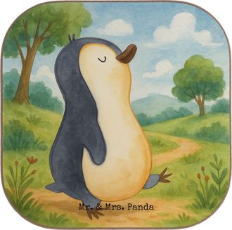 Mr. & Mrs. Panda gl&auml;seruntersetzer Pinguin marschieren Design - Geschenk, Pinguine, Stolz, Untersetzer f&uuml;r Gl&auml;ser, Tischschoner, Spazieren, Familie, Coaster, Glas