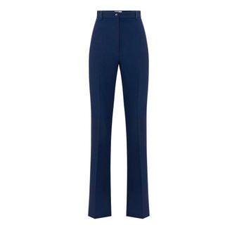 Elisabetta Franchi Femme, Pantalons, Bleu, Taille: 38 FR Pantalon Évasé Bleu Élégant Coupe Slim