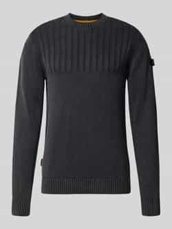 PME Legend Regular Fit Strickpullover aus reiner Baumwolle mit Label-Detail