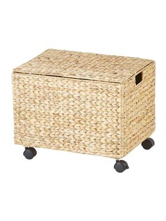 Vertbaudet Malle de rangement &agrave; roulettes en jacinthe deau MARRON MOYEN UNI TU