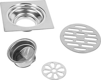 Dioche Bodenabläufe, Dickes Edelstahl Quadrat Anti-Geruch Badezimmer Bodenablaufabdeckung Abfall Tor Dusche Abflus( 2)