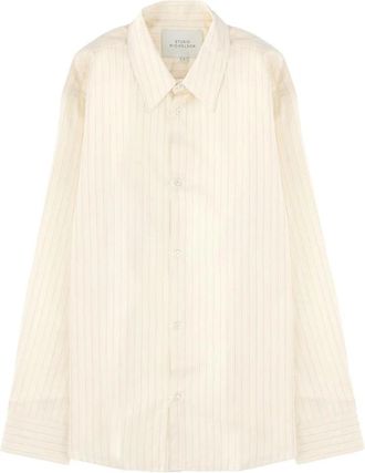 STUDIO NICHOLSON Chemise ray&eacute;e &agrave; boutonnage apparent - Homme - Chemises - Beige - Taille: XL