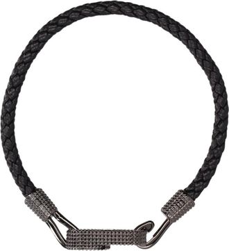 Dior unisex, Accessoires, Noir, Taille: L CD Icon Braided Leather Bracelet