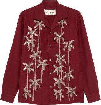 Baziszt Baziszt, Homme, Chemises, Rouge, Taille: L Palm Groove Shirt
