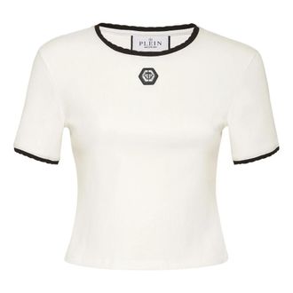 Philipp Plein T-shirt Rundhals SS Rib - - Tops - Damen - Wei&szlig; - XL