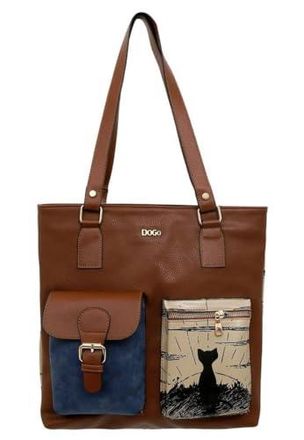 Dogo Femme Cuir Vegan Brun Sac d&eacute;paule - Never Miss a Sunset Motif