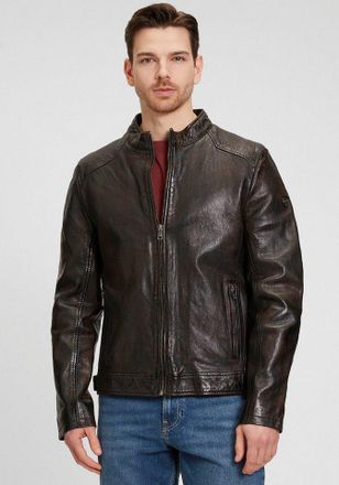 Mauritius Lederjacke MMAdelmo mti Rei&szlig;verschluss, Stehkragen