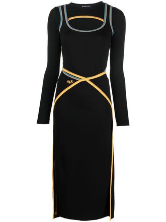Diesel robe D-Crosser &agrave; bords contrastants - Noir