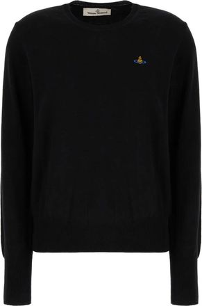 Vivienne Westwood Homme, Pulls, Noir, Taille: M Orb Logo Crew-neck Sweater