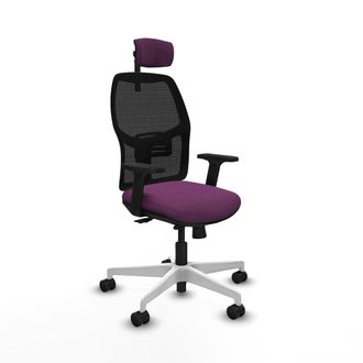 Piqueras y Crespo Alfera Callcenter-St&uuml;hle mit 2D-Armen, h&ouml;henverstellbarer Lendenwirbelst&uuml;tze und h&ouml;henverstellbarem Kopfteil, Schwarz/Violett