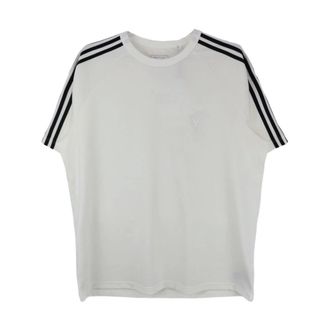Yohji Yamamoto Homme, Tops, Blanc, Taille: XL T-shirt Manches Courtes 3-Stripes