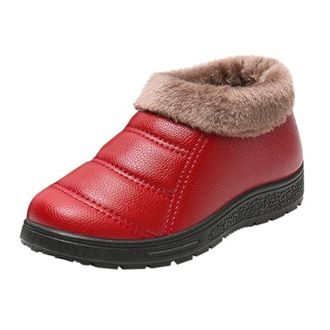 Generic Bottines Pour Femme dHiver Plates Doubl&eacute;s en Peluche Chaude Slip-on Bottes De Neige Semelle Antid&eacute;rapantes L&eacute;g&egrave;res Confortables Chaussures De Marche A